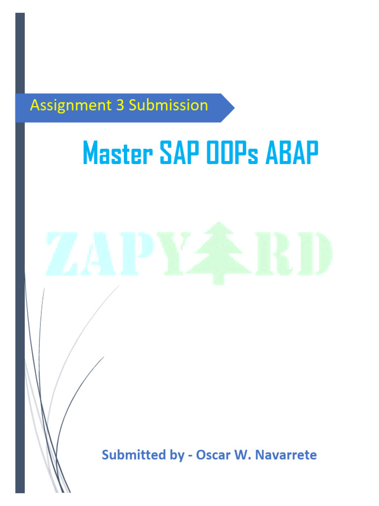 Assignment 3 Submission Master OOP in SAP ABAP 1647530170 | PDF | Computers