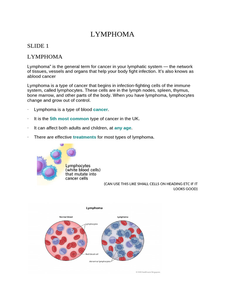 Understanding Lymphoma: Types & Symptoms | PDF