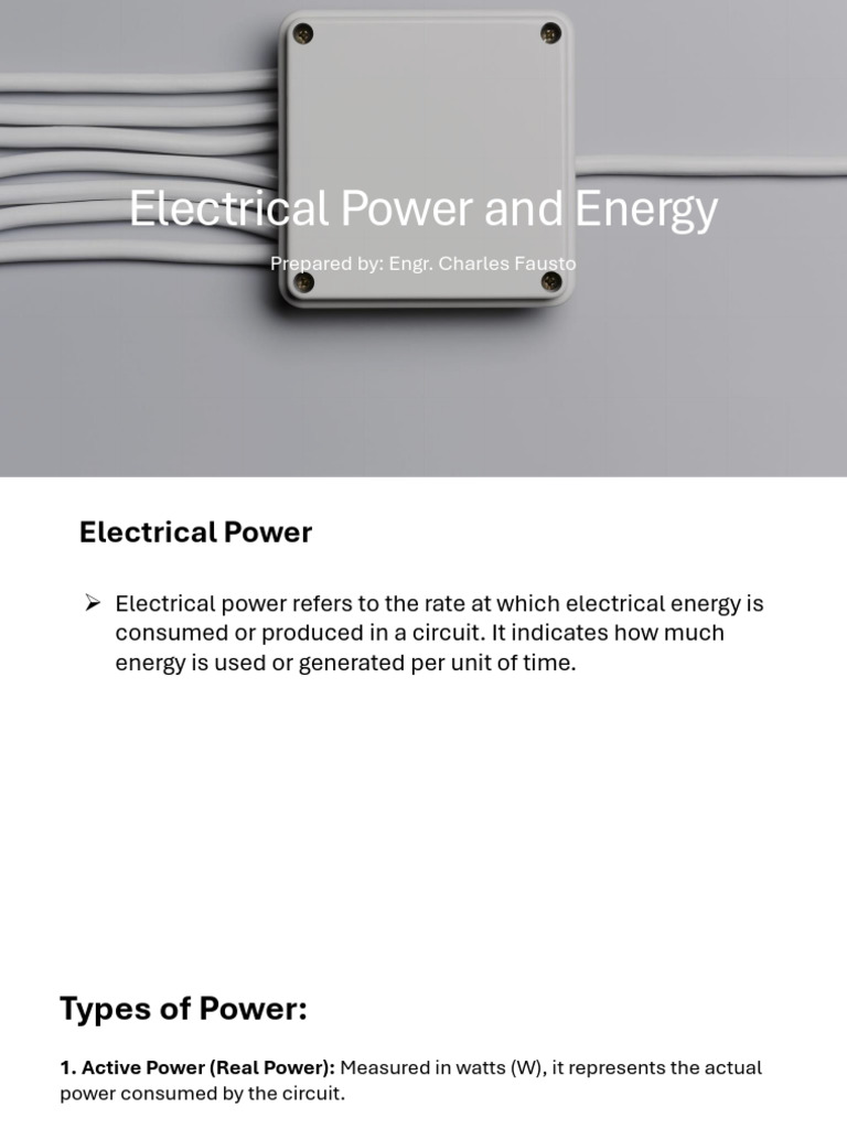Understanding Electrical Power and Energy | PDF | Ac Power | Electric Power