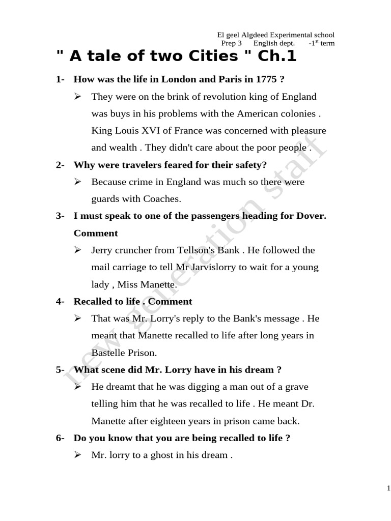 Atale of Two Cities | PDF | A Tale Of Two Cities