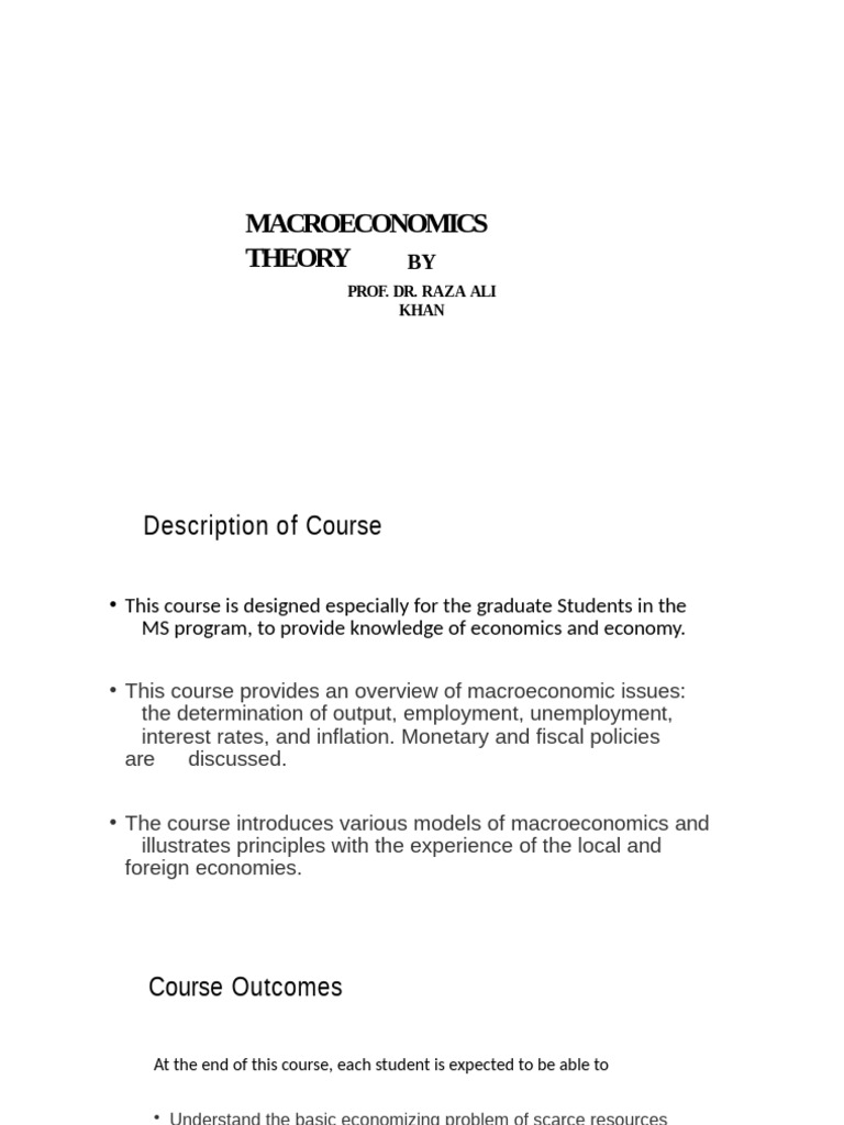 Graduate Macroeconomics Course Overview | PDF | Macroeconomics | Fiscal ...