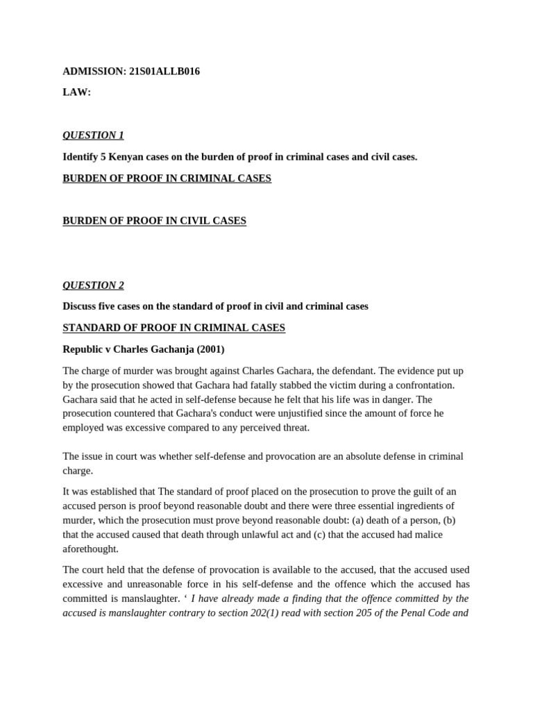28 case laws | PDF | Burden Of Proof (Law) | Reasonable Doubt