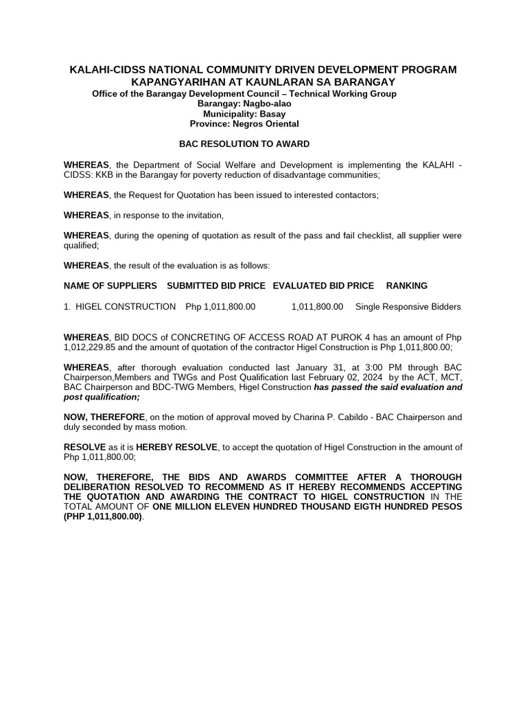 New BAC Reso | PDF | Business