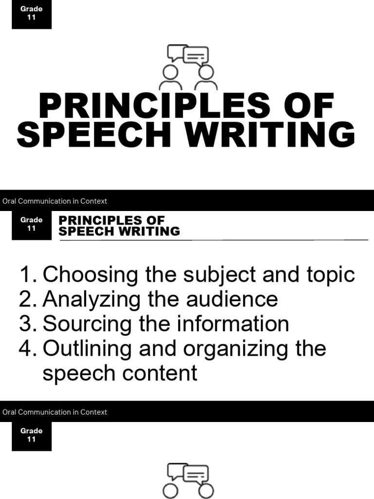 Principles of Speech Writing | PDF | Communication | Conversation