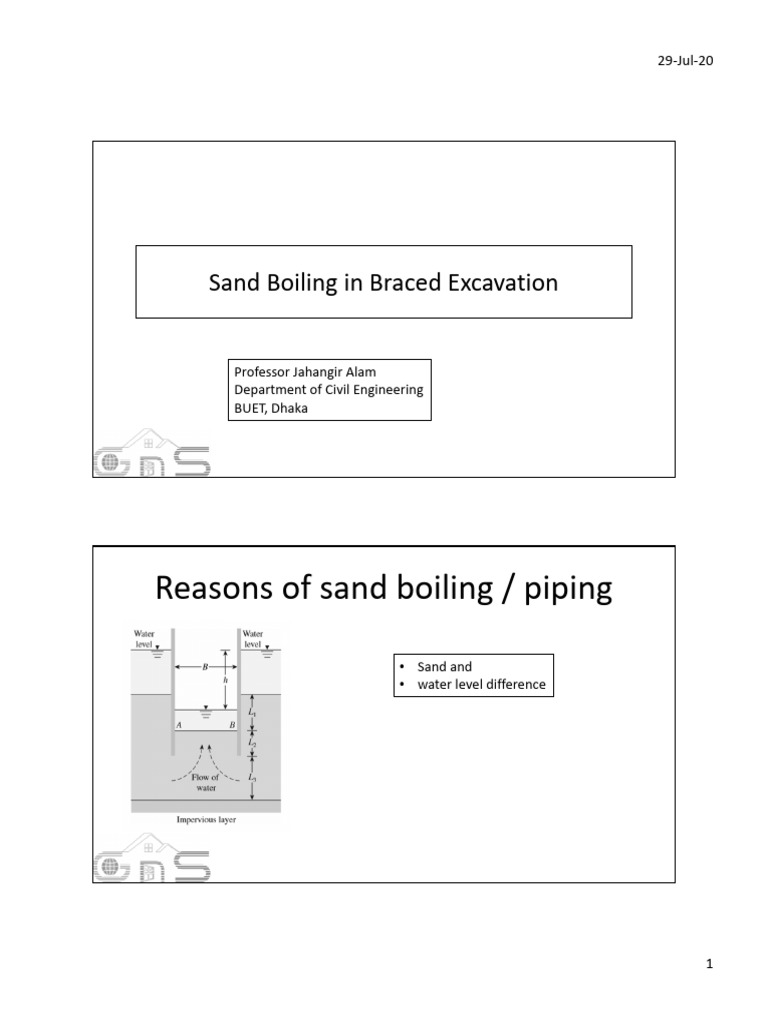 4 Sand Boiling at Bottom of Excavation | PDF
