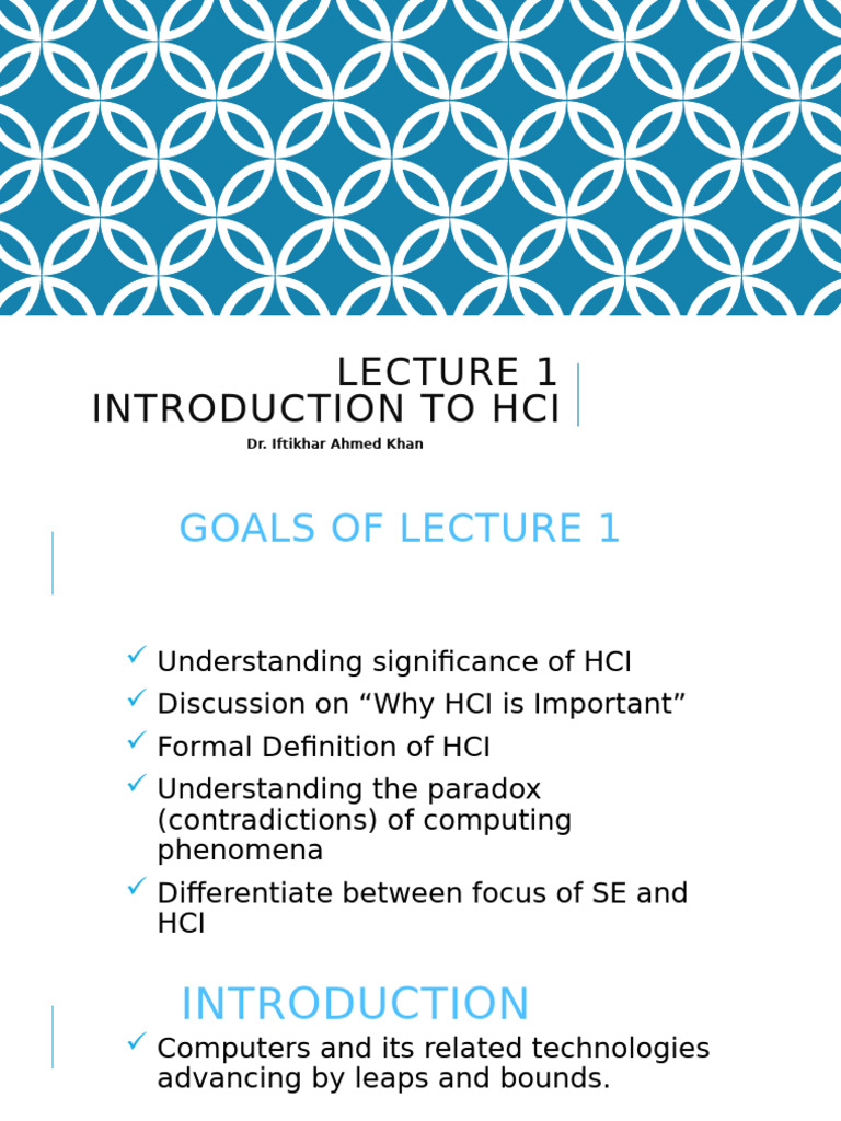 Introduction to HCI 1,2 | PDF | Human–Computer Interaction | Computing