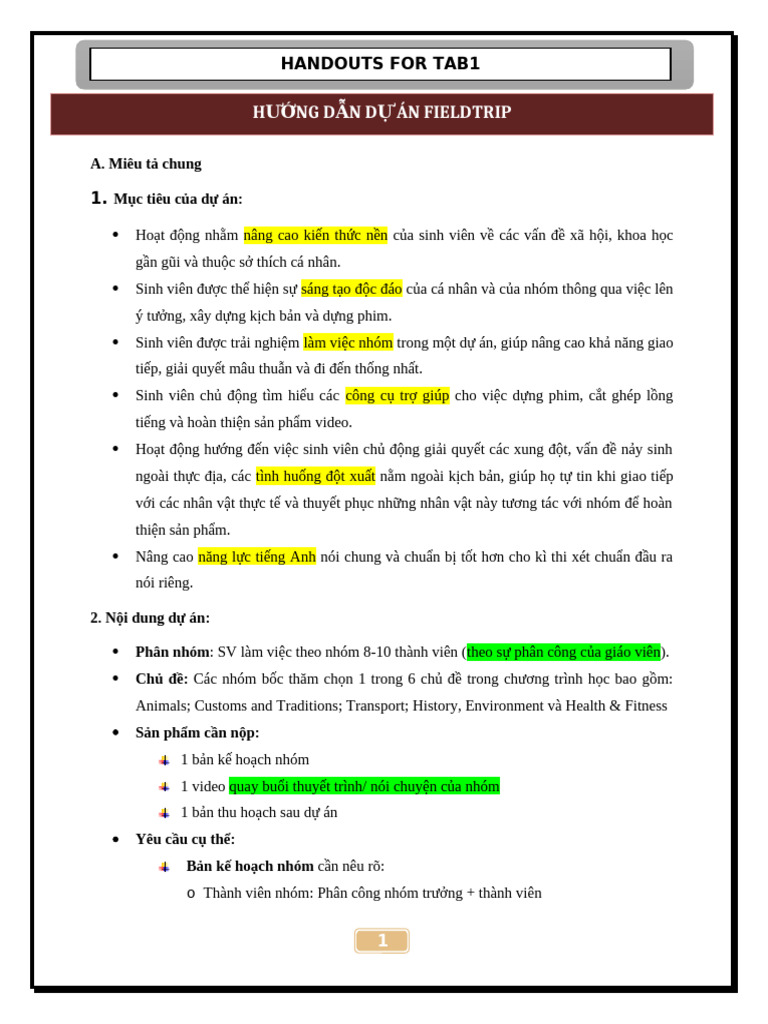 TAB1 - Fieldtrip Guide | PDF