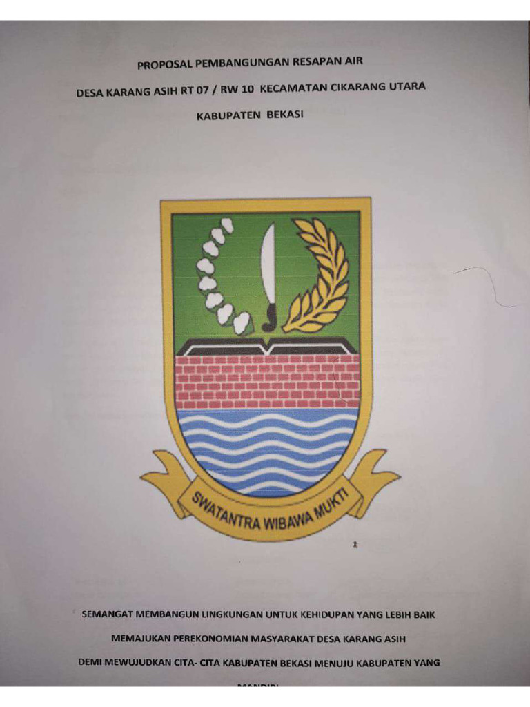 Contoh PROPOSAL RESAPAN AIR (EMBUNG) | PDF