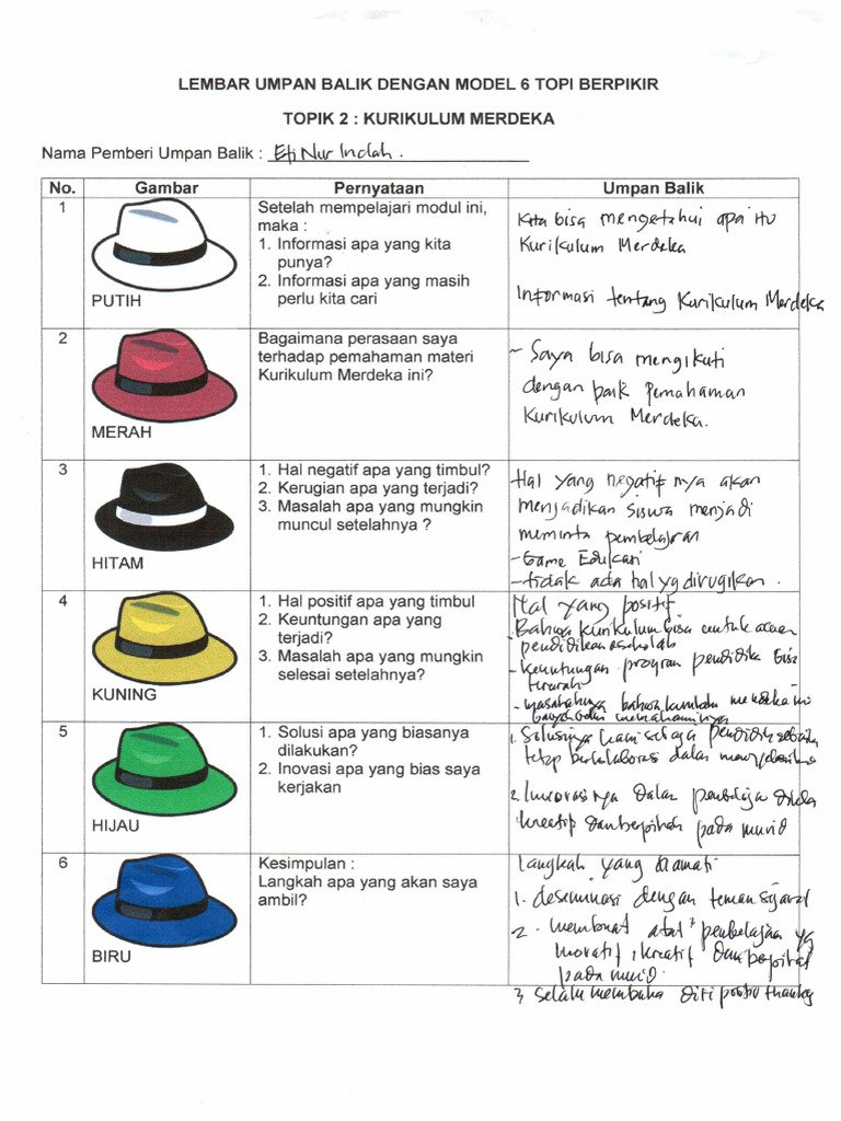6 Topi Berpikir PMM | PDF