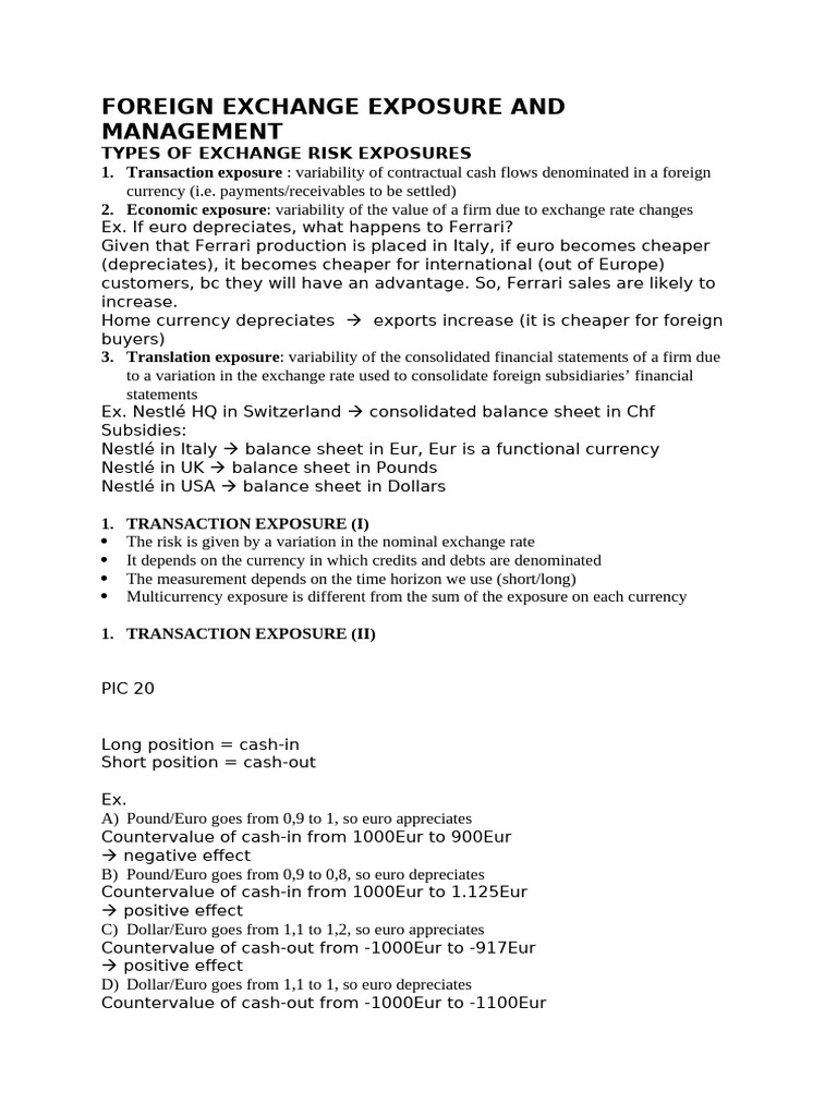 3. Foreign Exchange Exposure and Management | PDF | Hedge (Finance ...