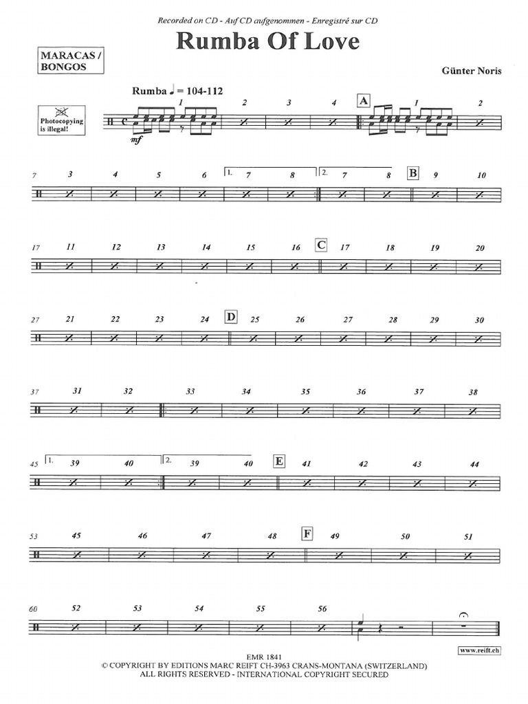41 Rumba of Love - Maracas, Bongos | PDF