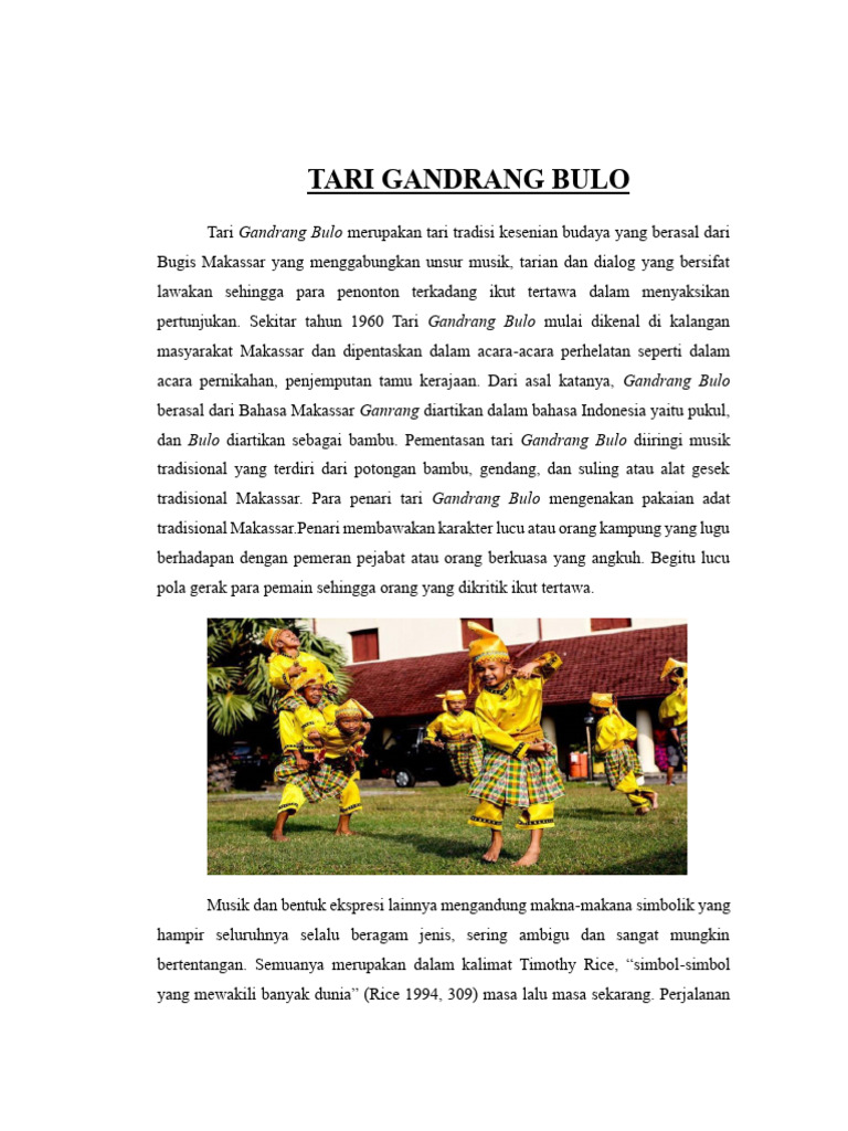 Portofolio Tari Gandrang Bulo | PDF