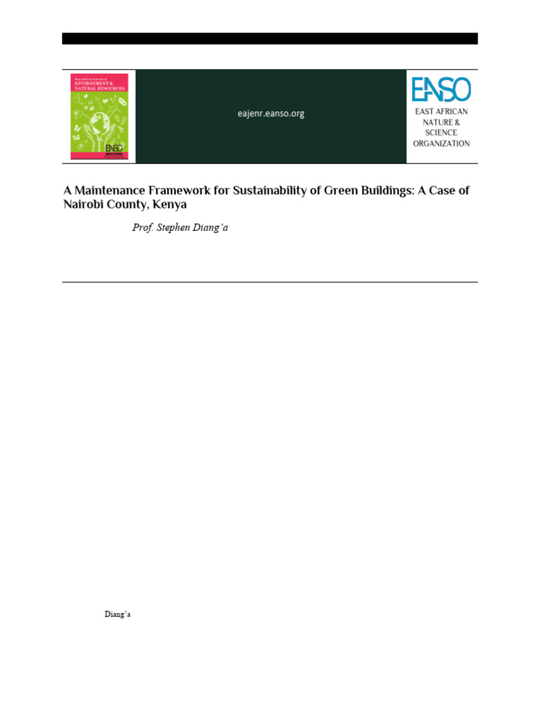 Maintenance Framework for Sustainability of Green Buildings | PDF | Logistic Regression ...
