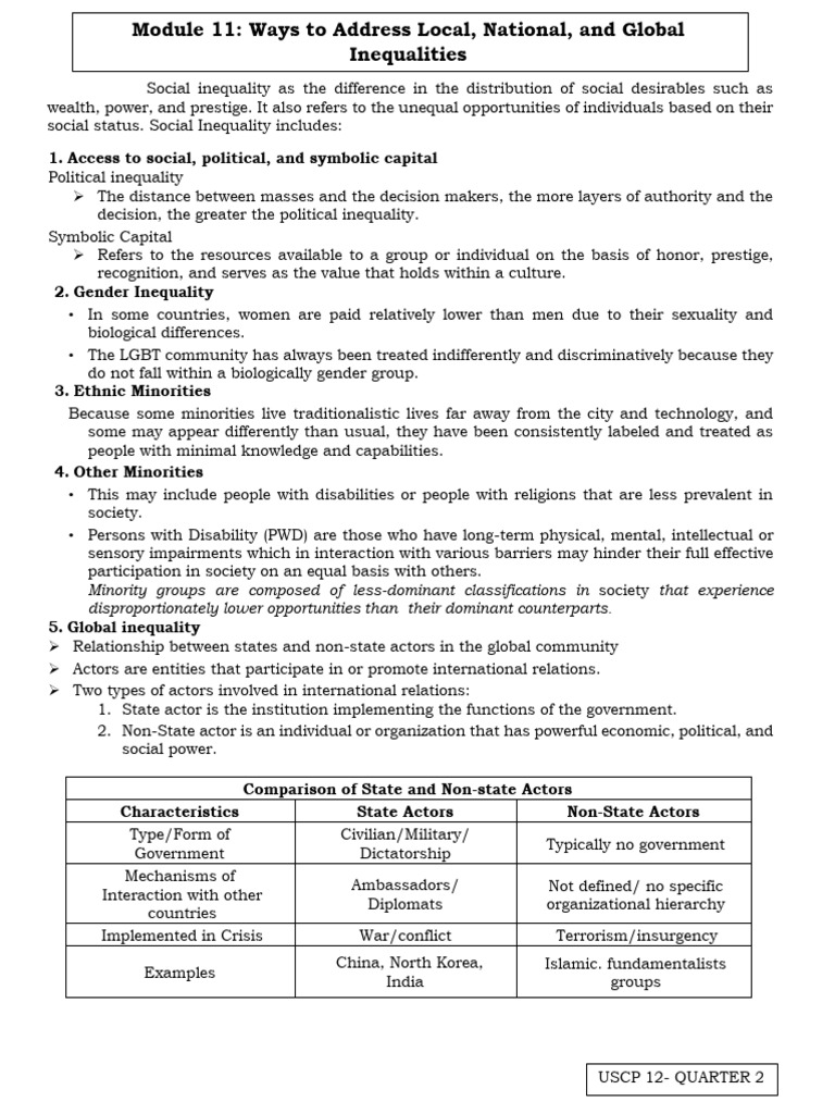 UCSP Module 11 & 12 INFORMATION SHEET | PDF | Human Migration | Climate ...