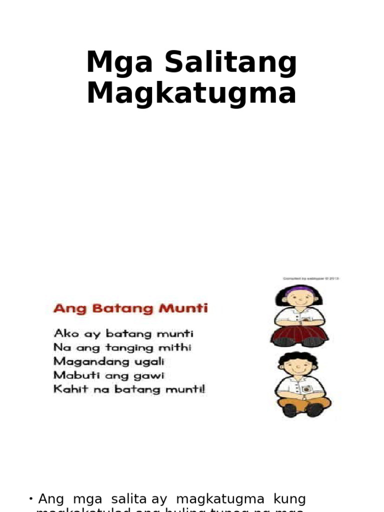 Mga Salitang Magkatugma | PDF