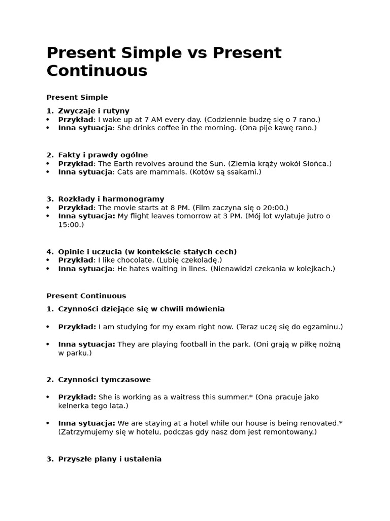 Present Simple&Continuous | PDF