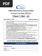 Imo Sample Paper Class-1 | PDF | Reason | Mathematics