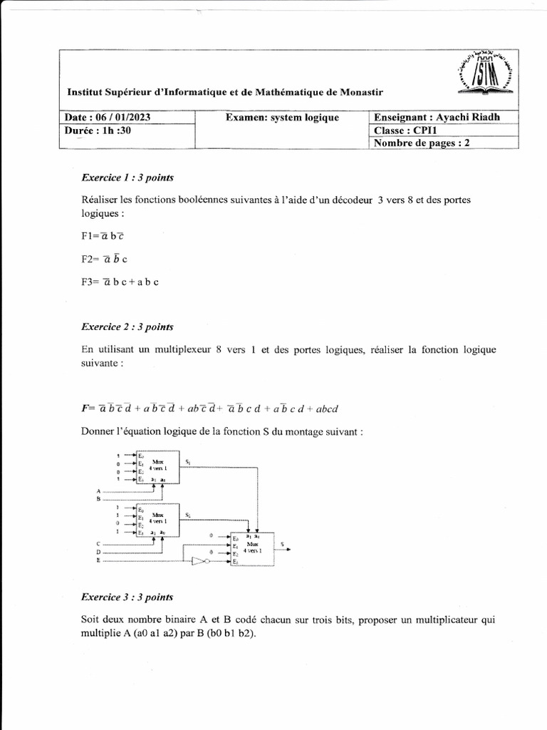 Systéme Logique | PDF | Théorie du calcul | Électronique numérique