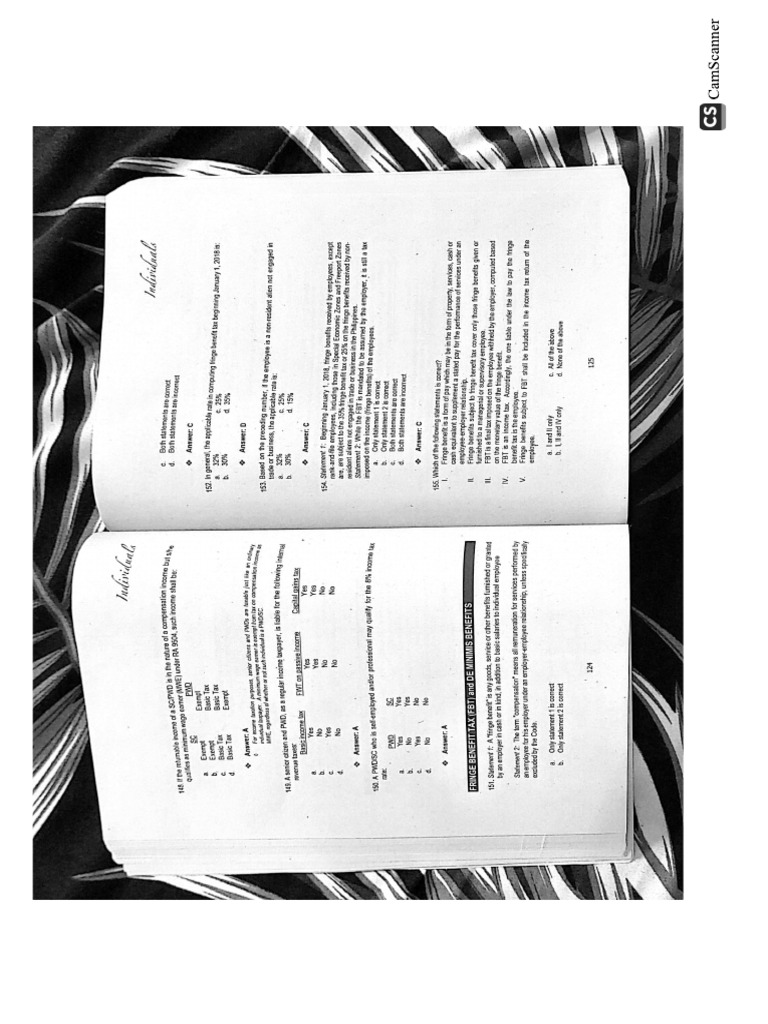 Fringe Benefits (CPA Reviewer in Taxation 2022 Tabag and Garcia) | PDF