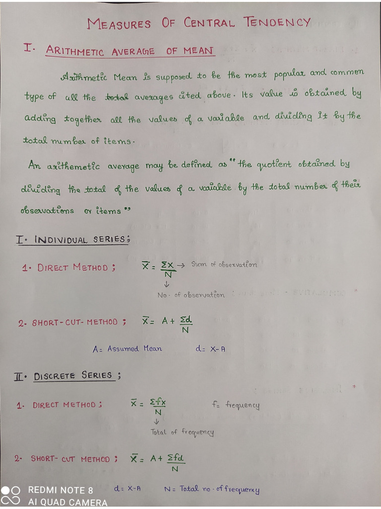 Measures of Central Tendency | PDF