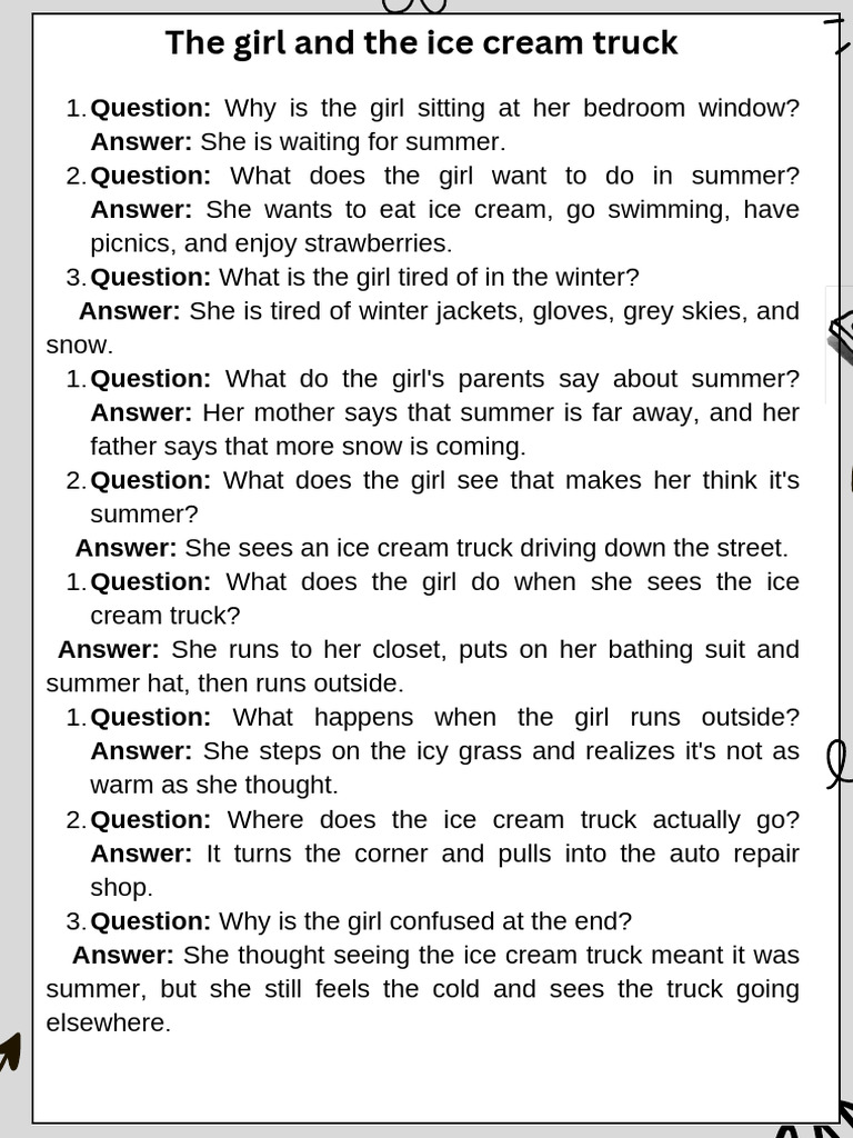 The Girl and the Ice Cream Truck | PDF