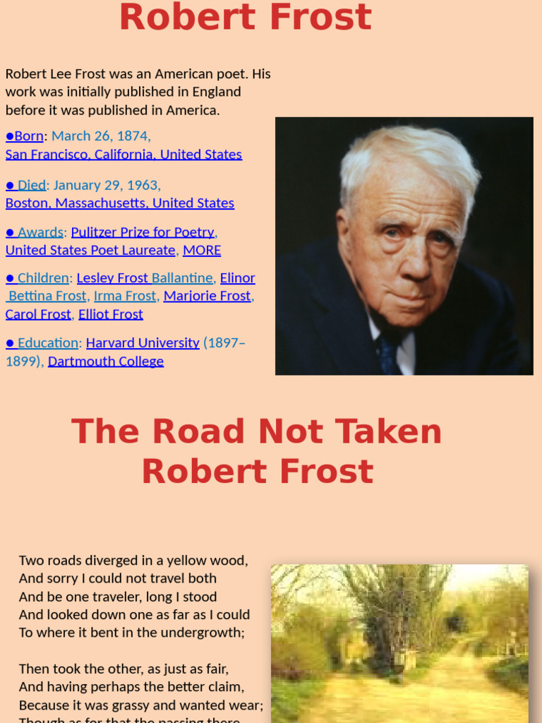 The Road Not Taken | PDF | Metaphor | Poetry