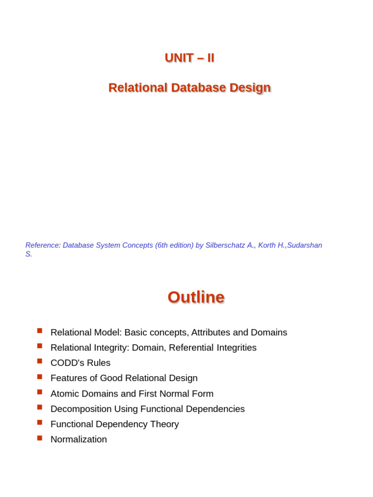 Unit Ii 2 Object Oriented Programming Pdf Relational Model Relational Database