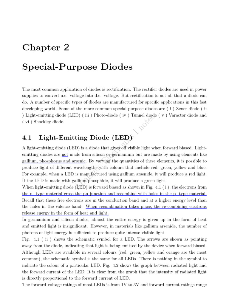 Topic 2 - Special Purpose Diodes | PDF | Diode | Light Emitting Diode