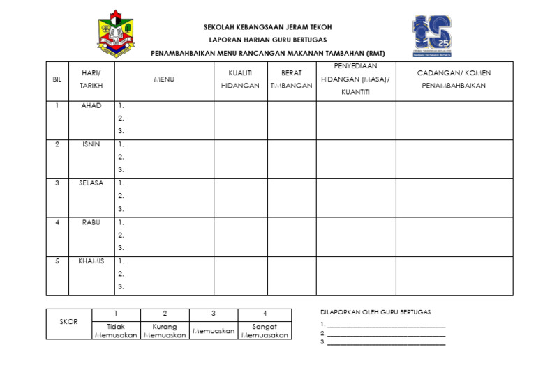 Borang Cadangan RMT | PDF