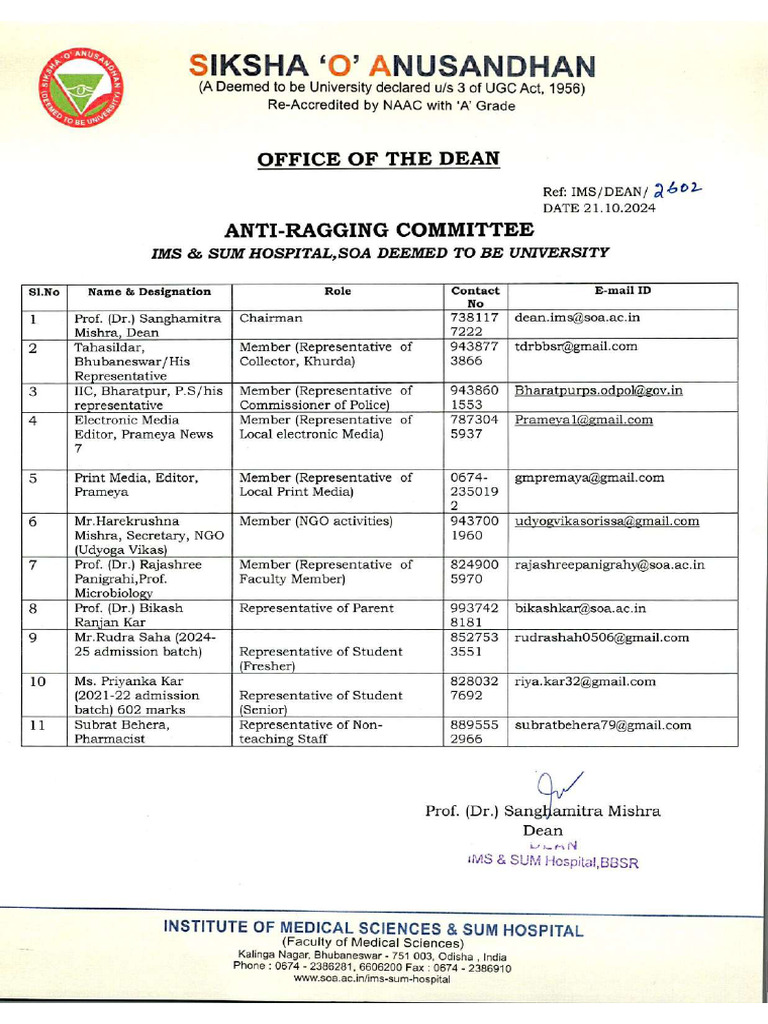 Anti Ragging Committee | PDF