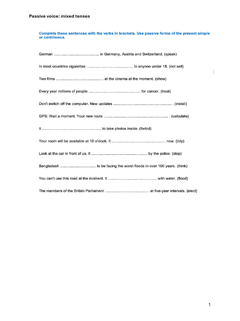 Understanding Passive Voice Tenses | PDF | Language Arts & Discipline ...