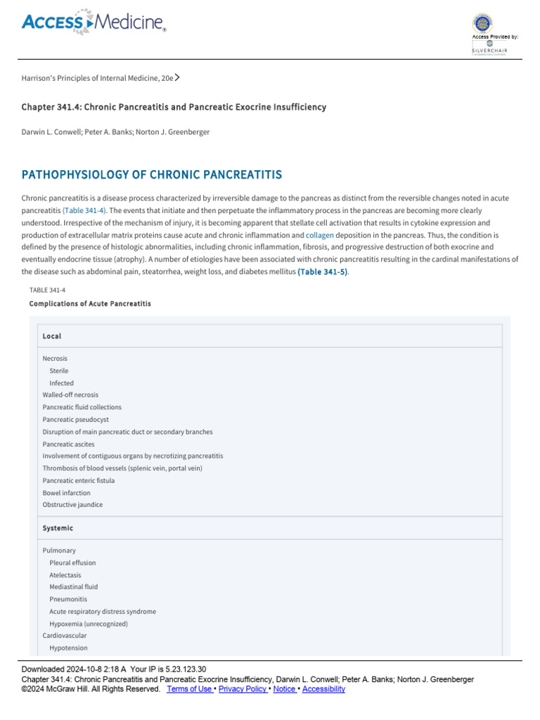 Chapter 341.4 - Chronic Pancreatitis and Pancreatic Exocrine ...