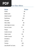 Dessert Table Price List | PDF | Cooking, Food & Wine