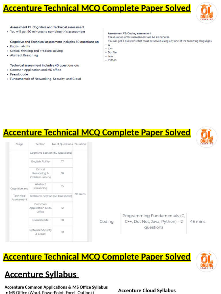 Accenture 40 Technical Questions | PDF | Cloud Computing | Computer Programming