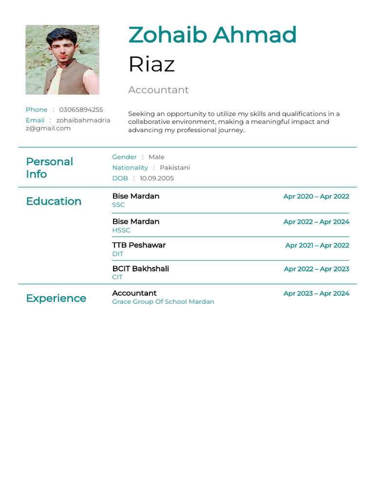 Zohaib Ahmad_Resume_985 | PDF