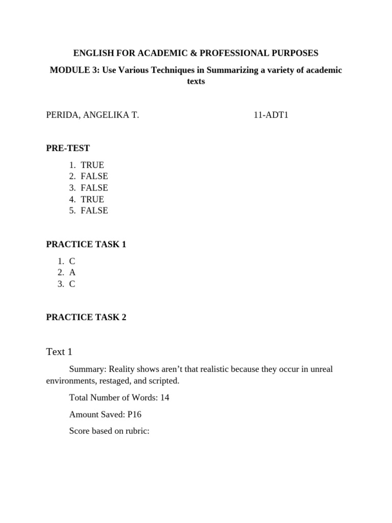 EAPP - MODULE 3 | PDF