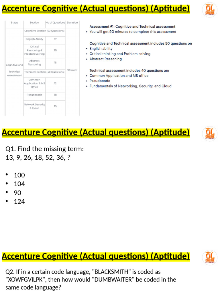 Accenture Actual Apti Questions | PDF