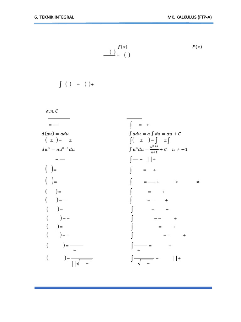 Teknik Integral (FTP-A) | PDF