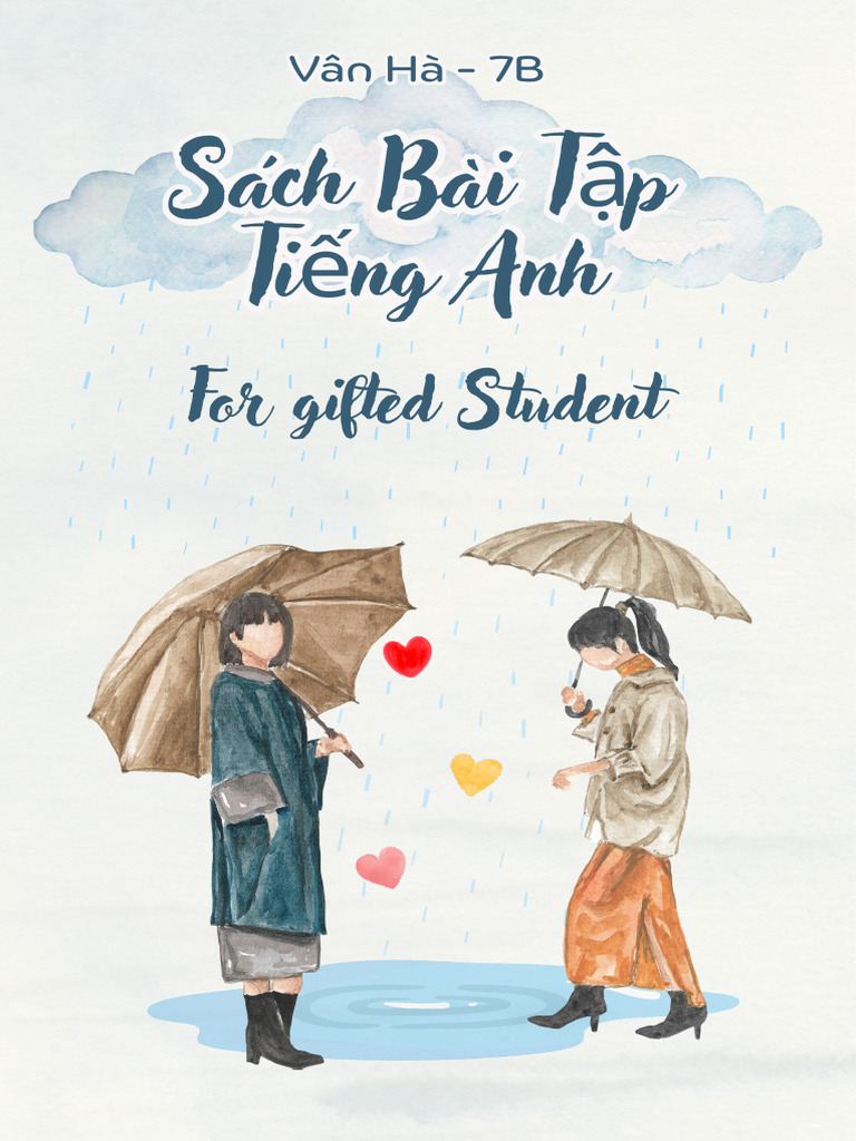 Blue and White Watercolor Rainy Love Romance Book Cover | PDF