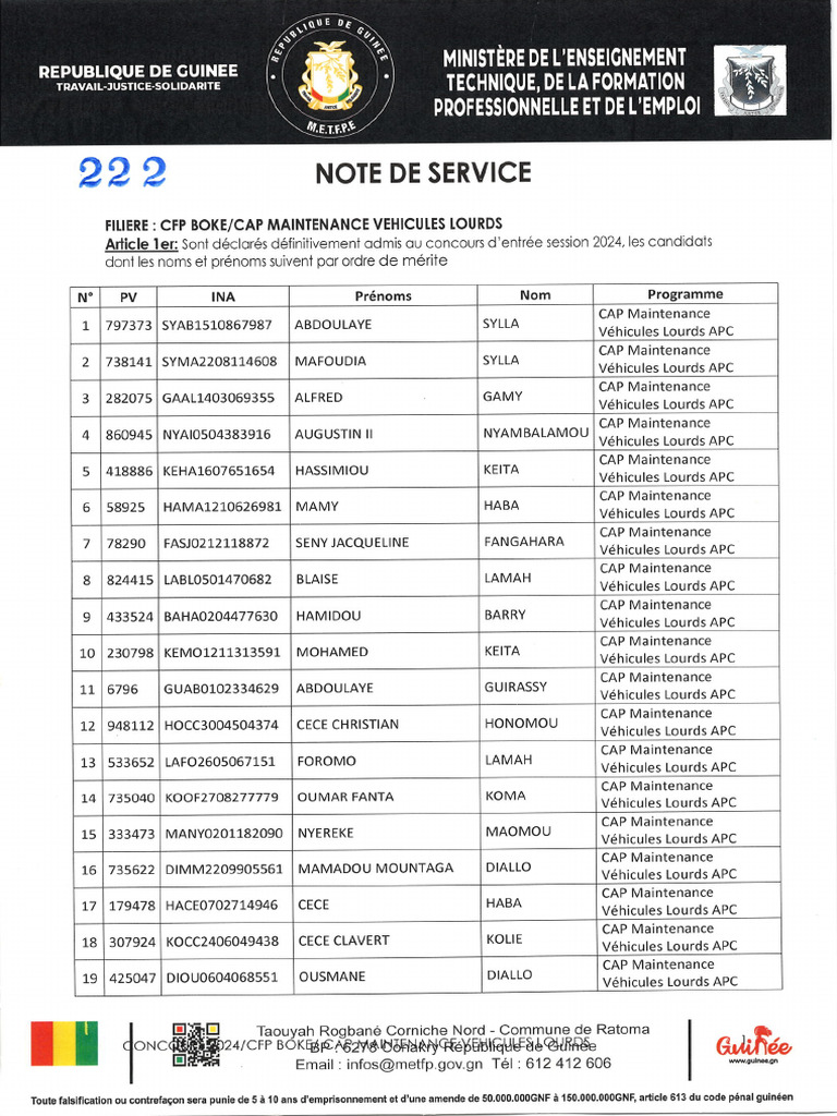 CFP Boke Maintenance Vehicule Lourd | PDF