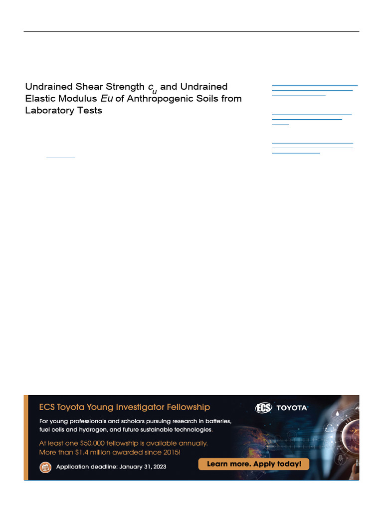 Undrained Shear Strength of Anthropogenic Soils | PDF | Strength Of ...