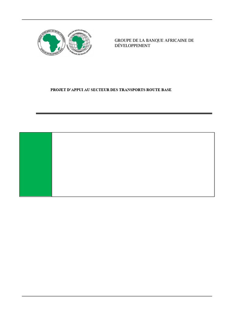 Rwanda - Projet D'appui Au Secteur Des Transports - Route Base-Gicumbi ...
