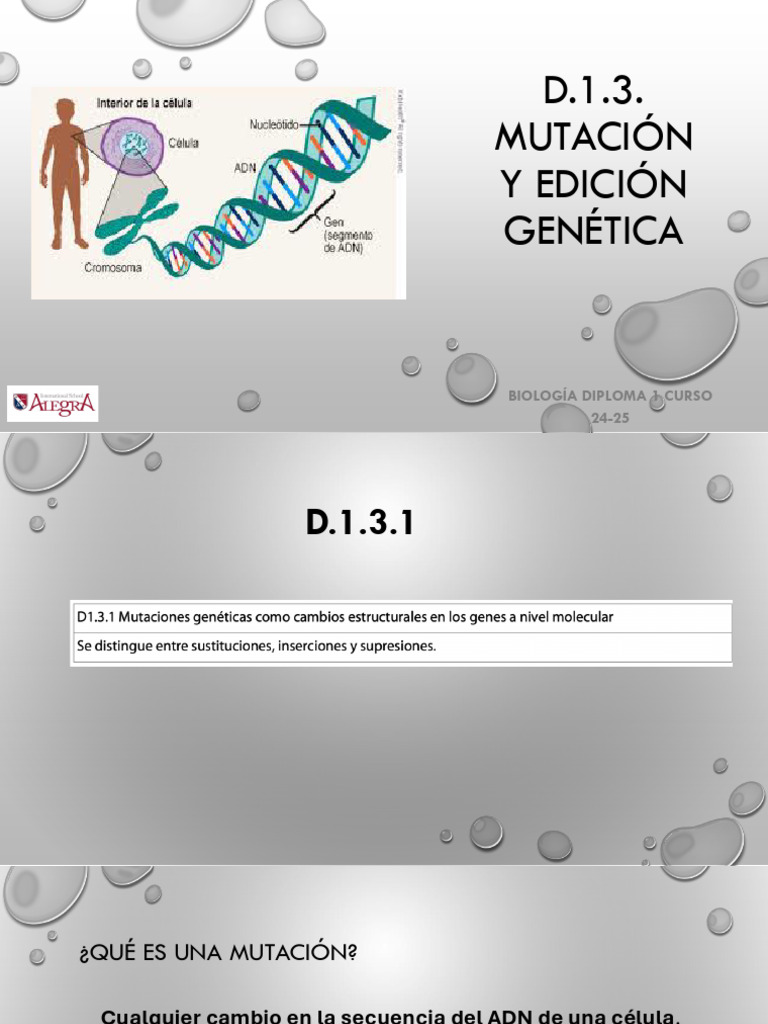 Mutación y Edición Genética | PDF | Mutación | Mutageno