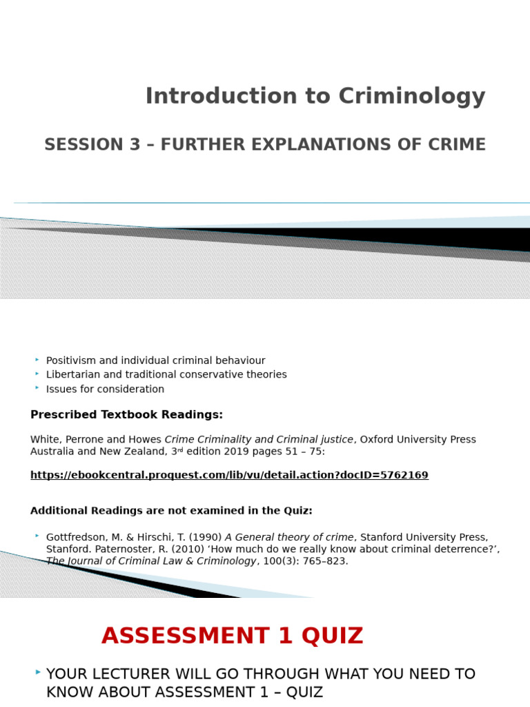 Session 3 - Introduction To Criminology | PDF | Criminology | Crimes