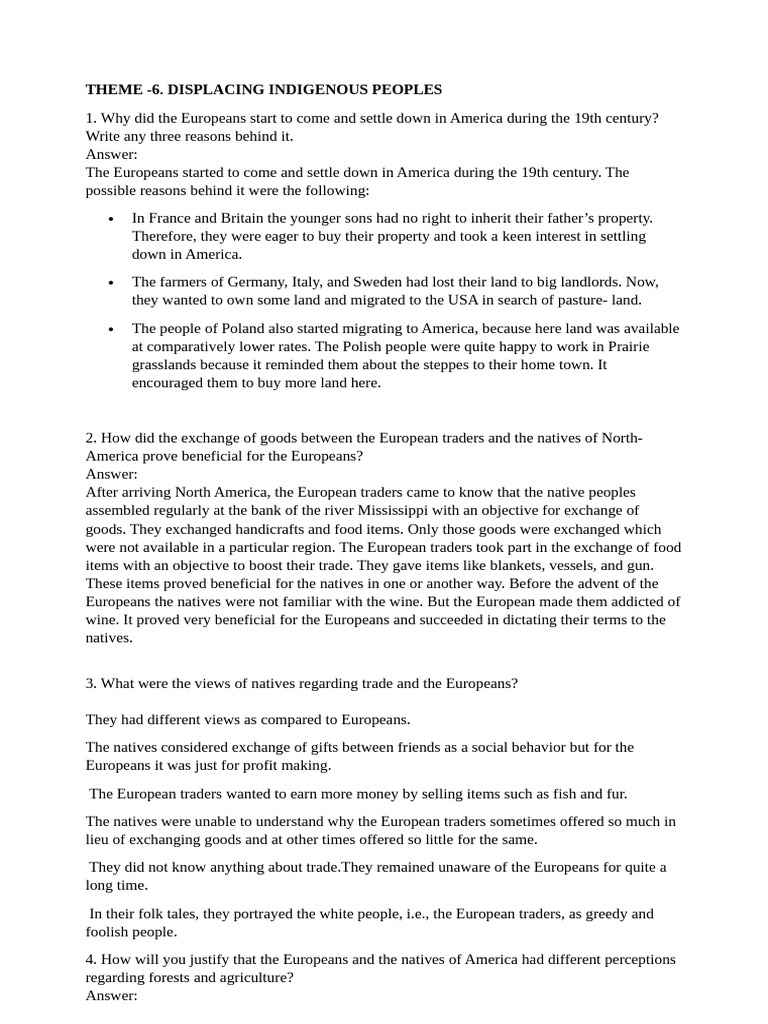 THEME 6.displacing Indegenous Peopls | PDF | Australia | The United States