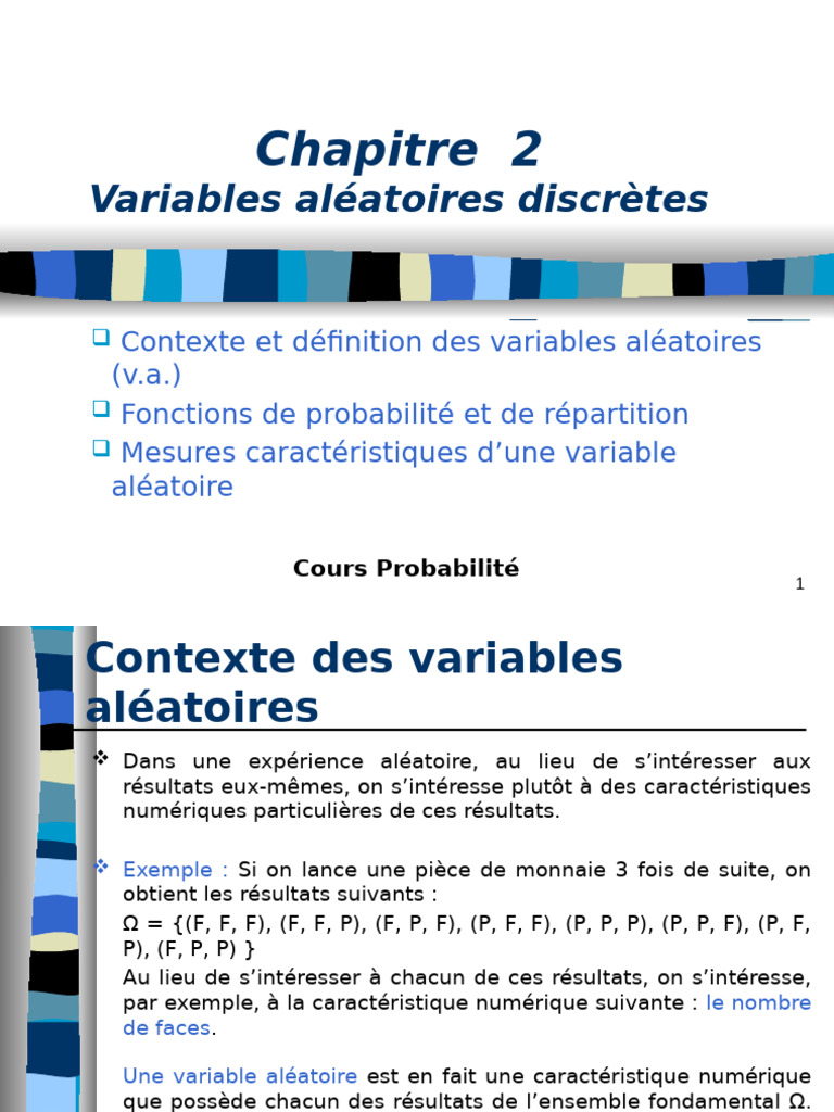 Chapitre 2 Variables Aléatoires Discrétes | PDF | Variable aléatoire ...