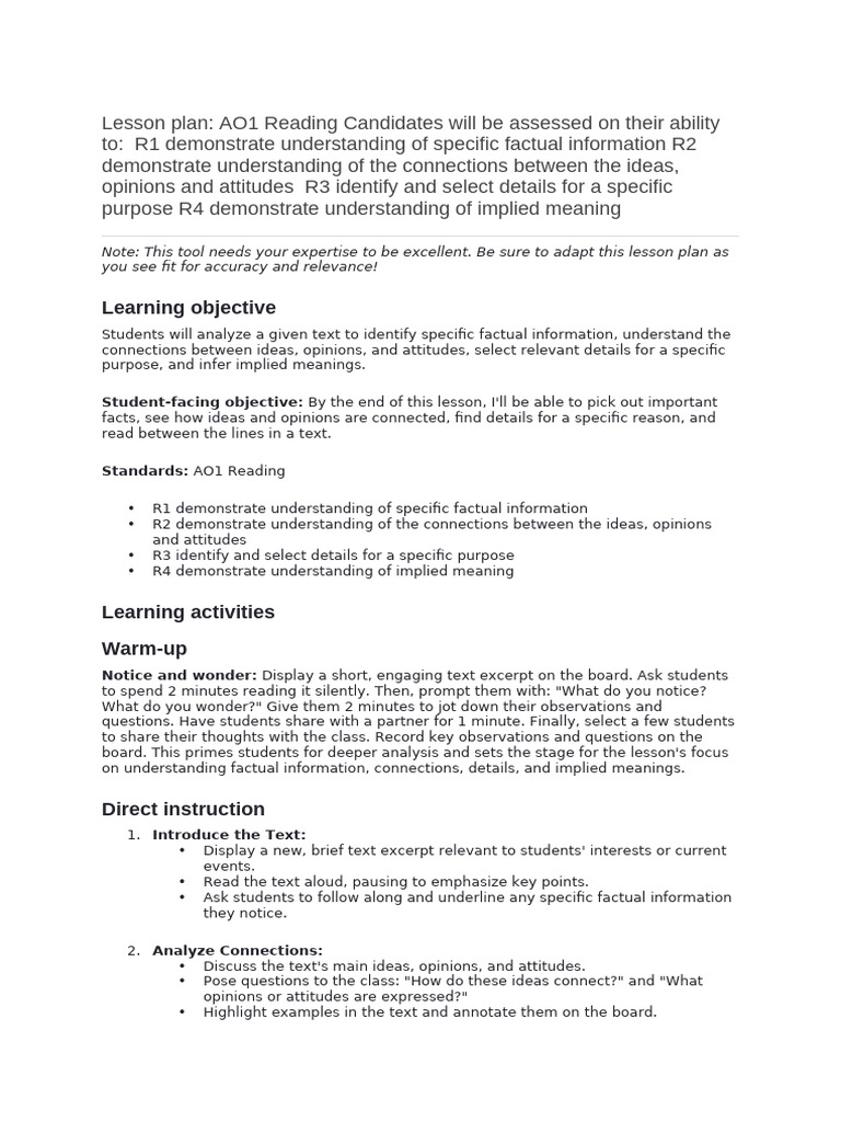 Learning Objective: You See Fit For Accuracy and Relevance! | PDF ...