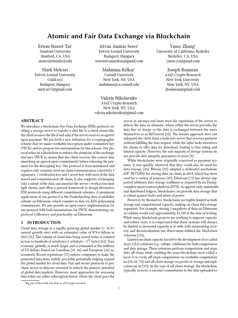 Blockchain Fair Data Exchange Protocol | PDF | Encryption | Computer Security