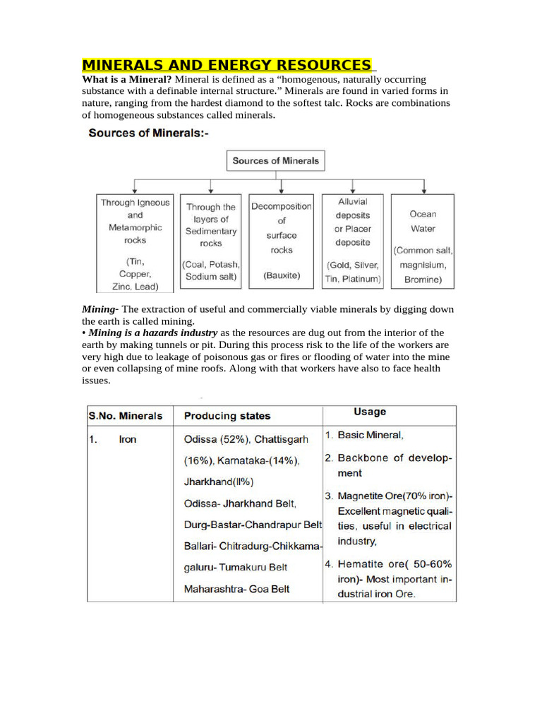 Geo- Mineral and Energy Resources | PDF | Coal | Lignite