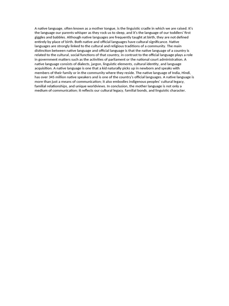 Understanding Native Languages and Culture | PDF